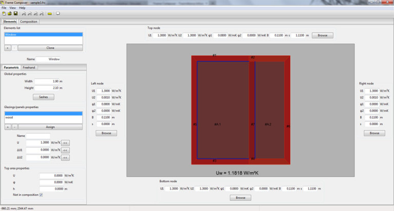 Parametric window with two sashes - Fluid Interactive